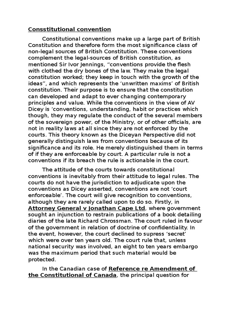 Constitutional Conventions | PDF | Parliament Of The United Kingdom ...