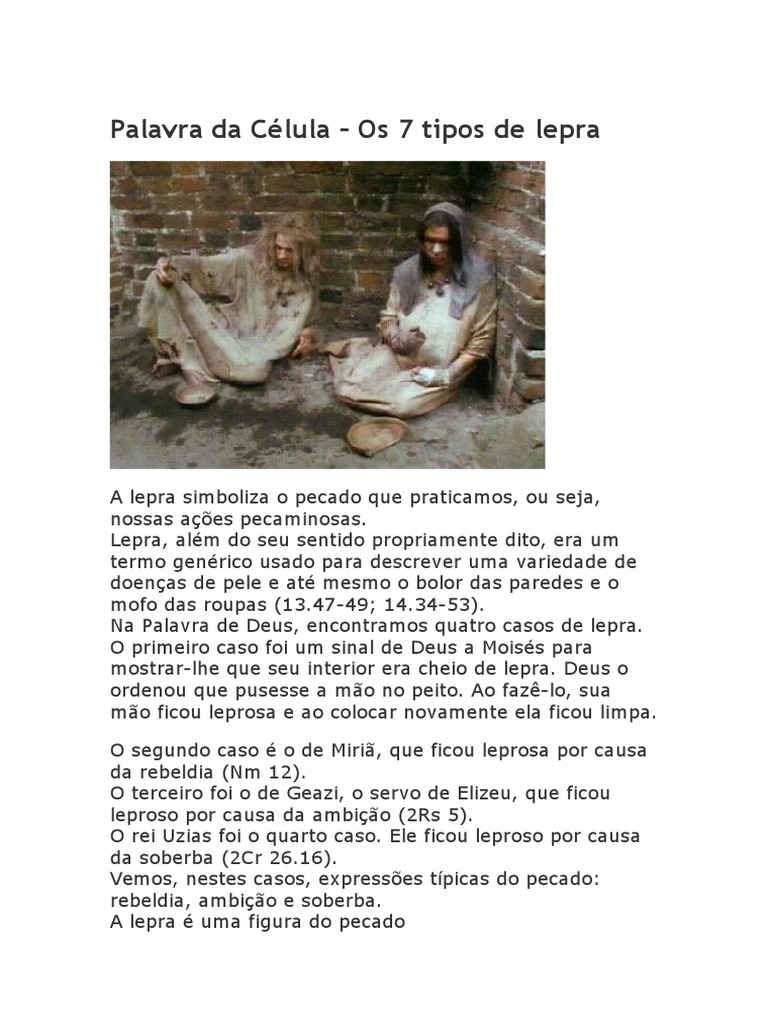OS 7 TIPOS DE LEPRA | Lepra | Pecado