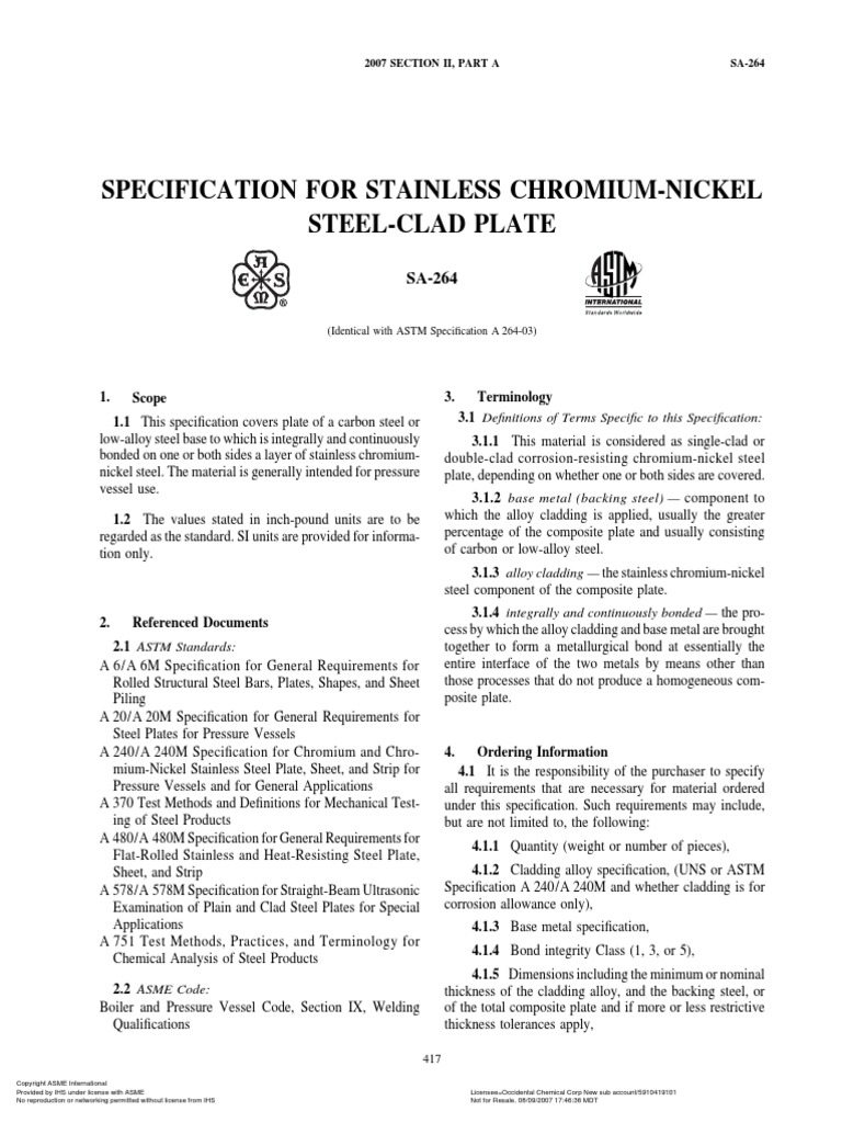 Asme Section II a Sa-264 | Structural Steel | Heat Treating