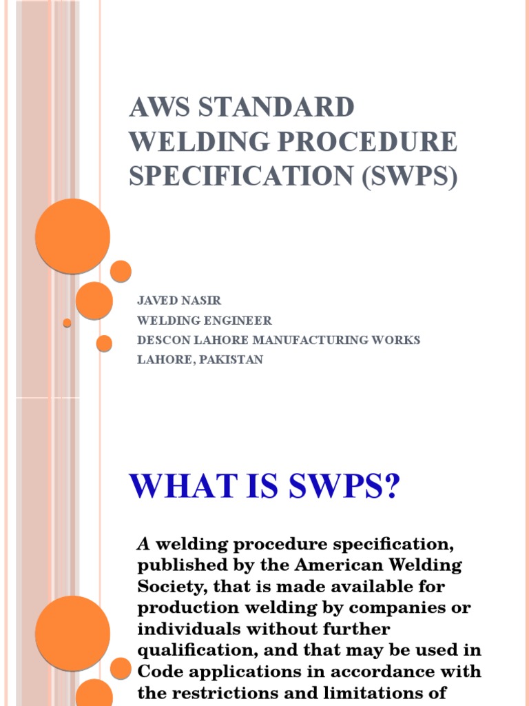 Aws Standard Welding Procedure Specification (SWPS) | PDF | Engineering ...