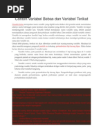 Variabel Bebas, Variabel Terikat Dan Variabel Kontrol | PDF