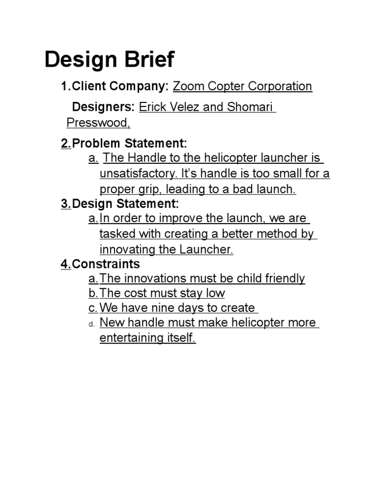 Design Brief | PDF