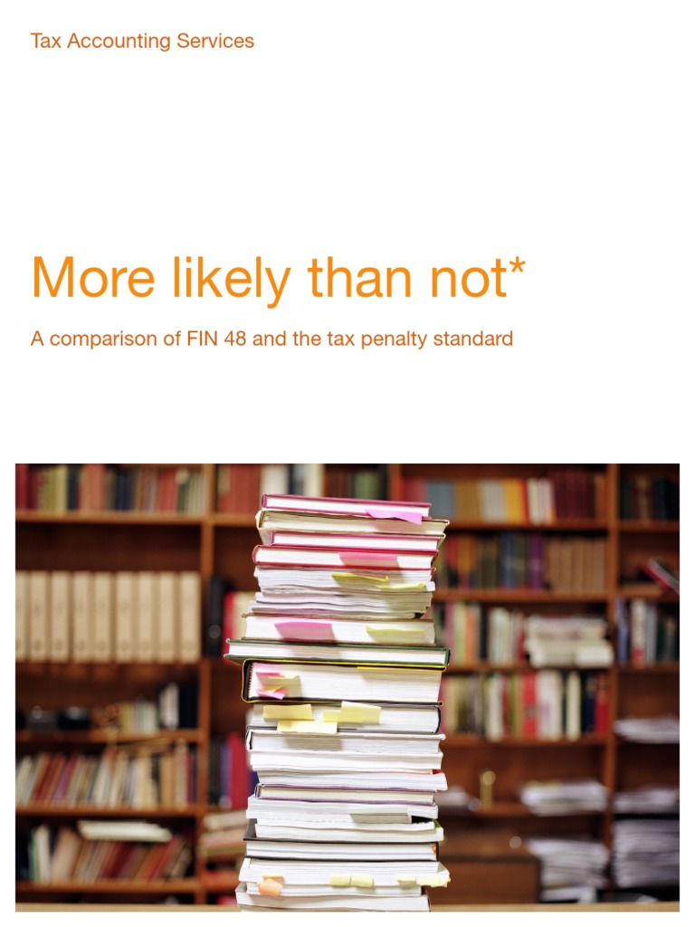 Fin 48 Tax Penalty Standard | PDF | Audit | Internal Revenue Code