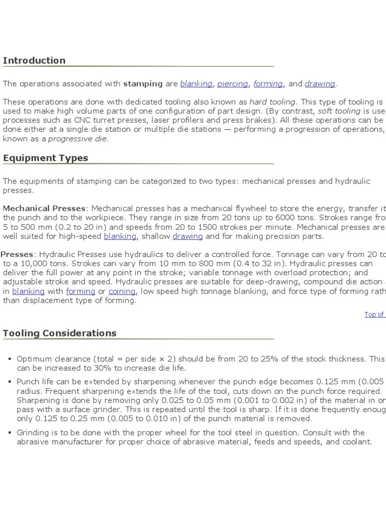 Blanking Piercing Forming Drawing | PDF | Grinding (Abrasive Cutting) | Abrasive