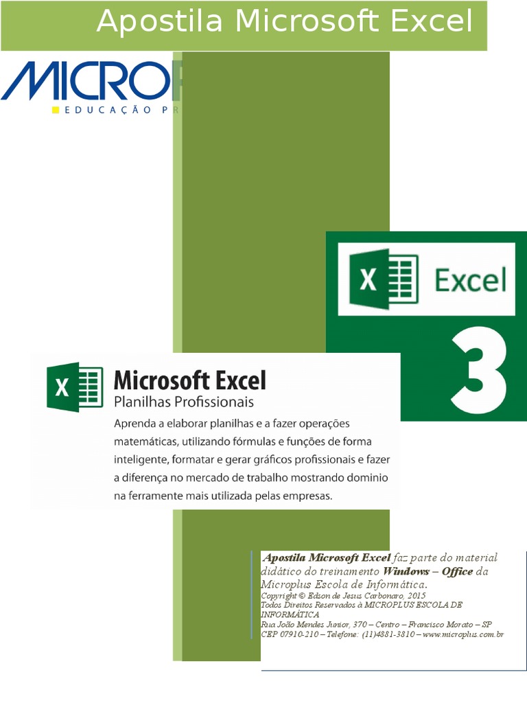 Apostila Excel | Microsoft Excel | Planilha