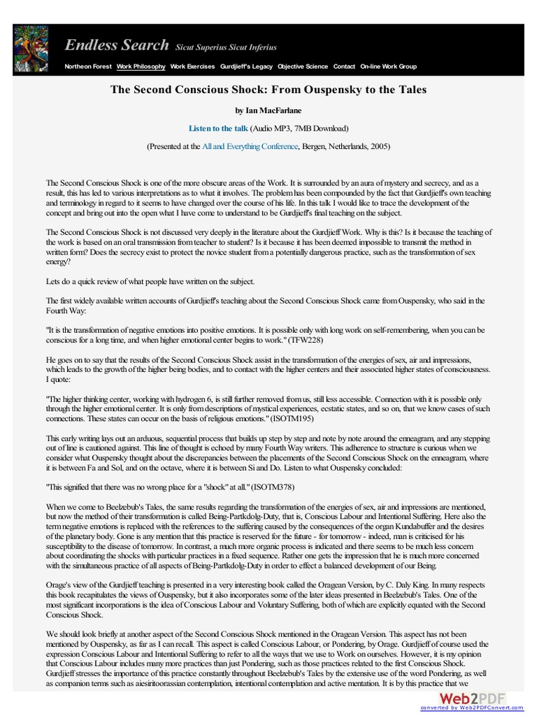 The Second Conscious Shock - From Ouspensky To The Tales | PDF | Fourth ...