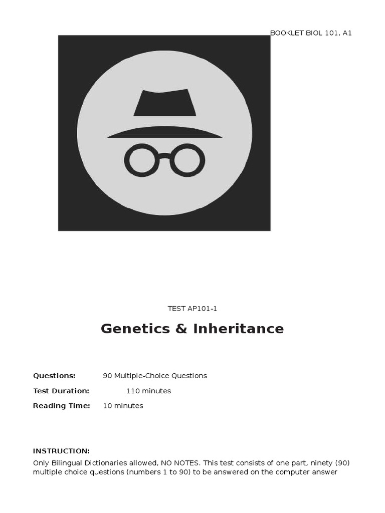 Genetics & Inheritance Test Overview | PDF | Dominance (Genetics) | Allele