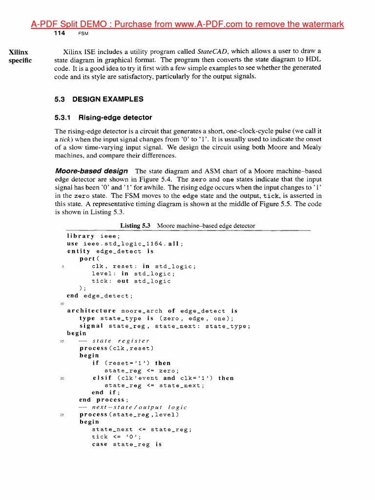 Xilinx FSM Design Examples | PDF | Detector (Radio) | Switch
