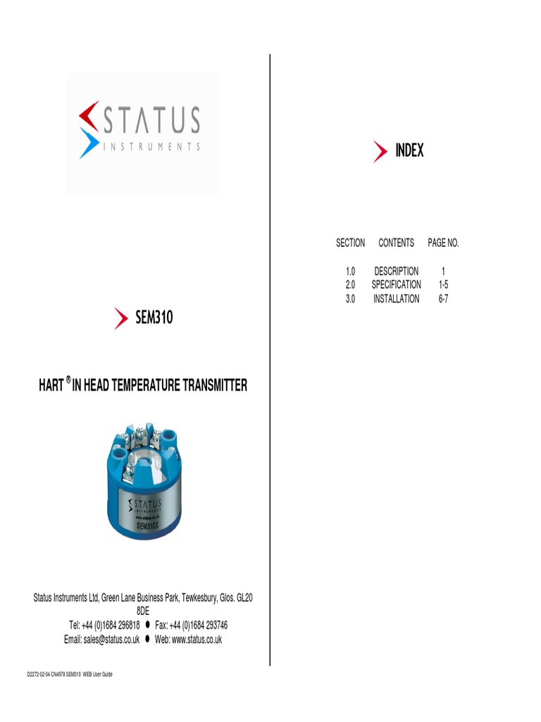 HART Protocol in Head Mounted TT | PDF | Manufactured Goods | Electronics