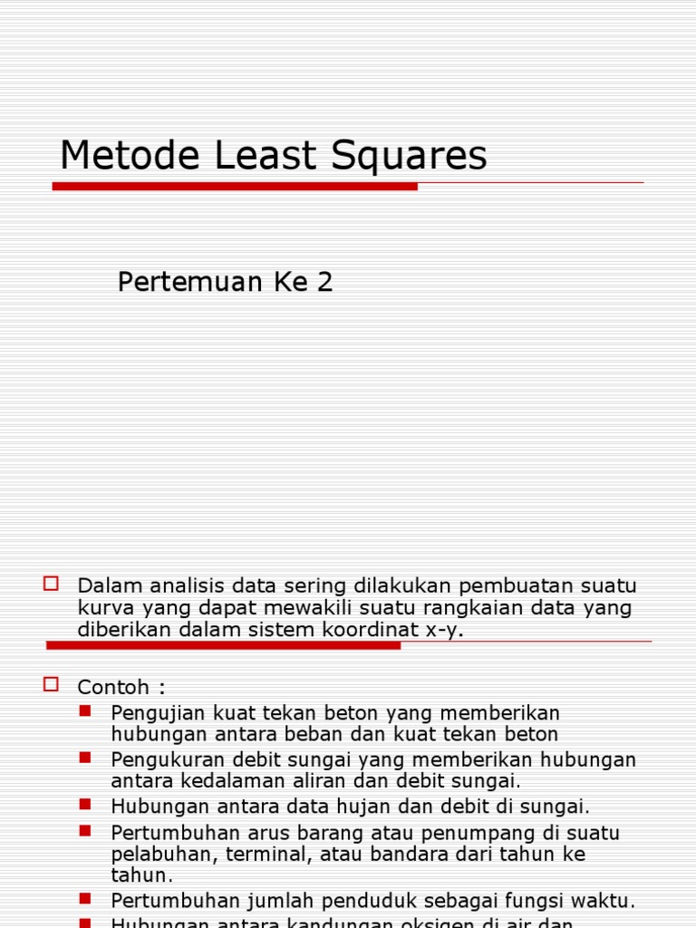 Metode Least Squares & Aplikasinya | PDF | Metode & Bahan Ajar