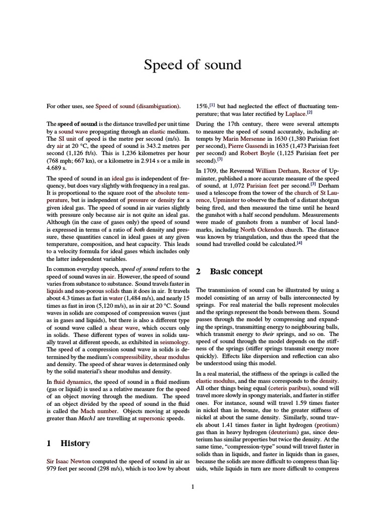 Speed of Sound | PDF | Gases | Sound