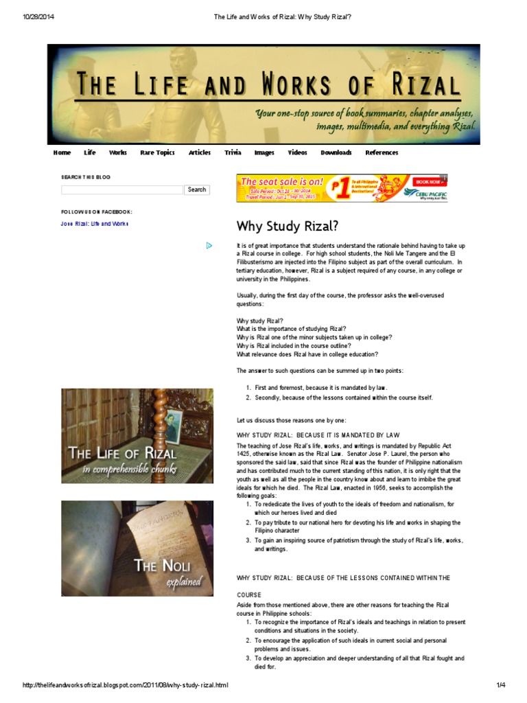 The Life and Works of Rizal_ Why Study Rizal | Communication | Teaching And Learning