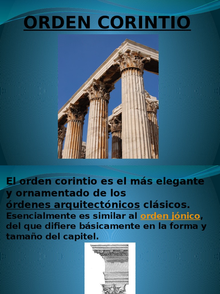 Orden corintio: características y elementos | PDF | Diseño ...