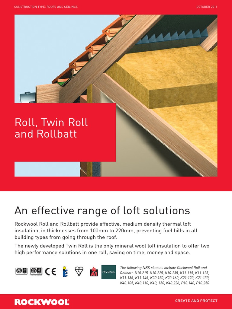 Rockwool Roll, Twin Roll and Rollbatt Data Sheet | PDF