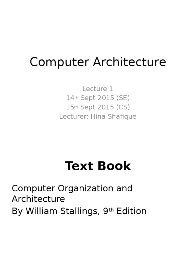 Computer Organization and Architecture by William Stalling | PDF | Computer Data Storage | Input ...