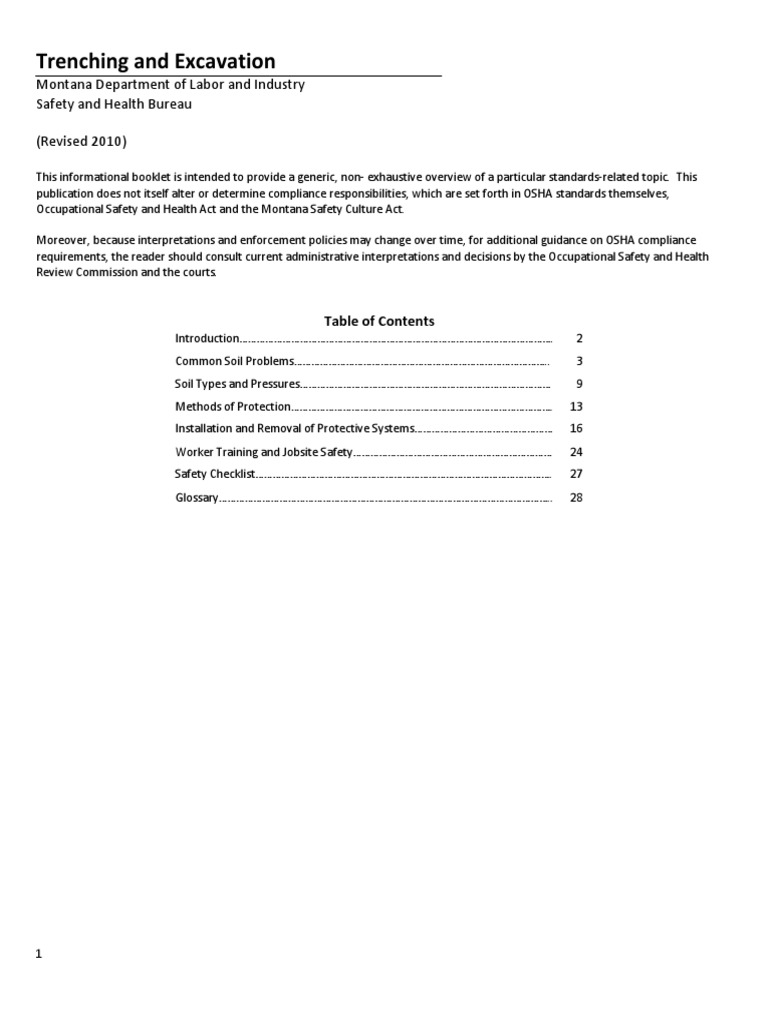 Trenching and Excavation Safety Guide | PDF | Clay | Soil