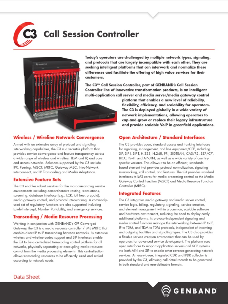 DS C3 Call Session Controller 0715 | PDF | Session Initiation Protocol | Ip Multimedia Subsystem