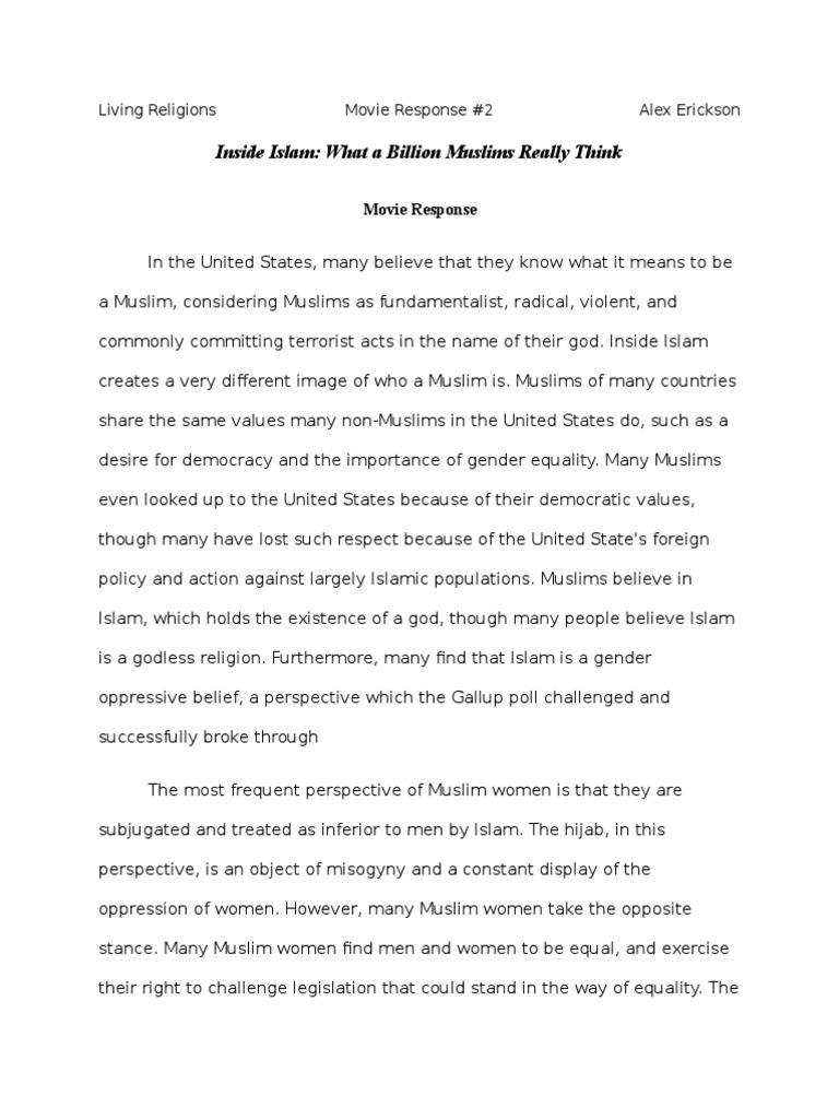 Movie Response To Inside Islam | PDF | Women In Islam | Hijab