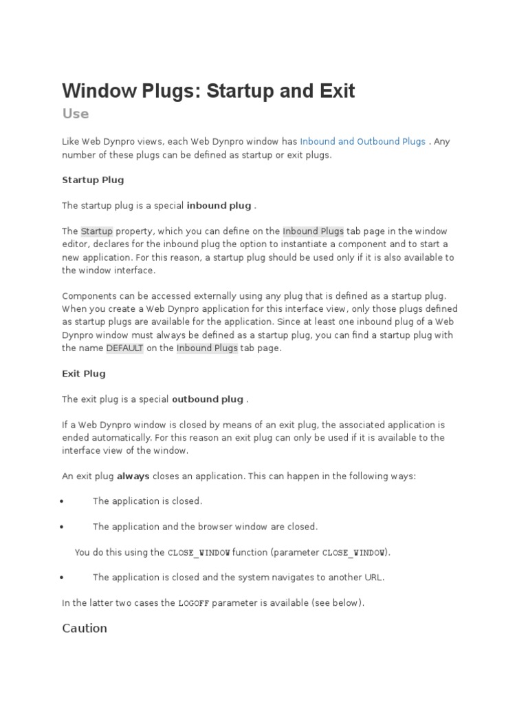 Using Exit Plug | PDF | Method (Computer Programming) | Parameter (Computer Programming)