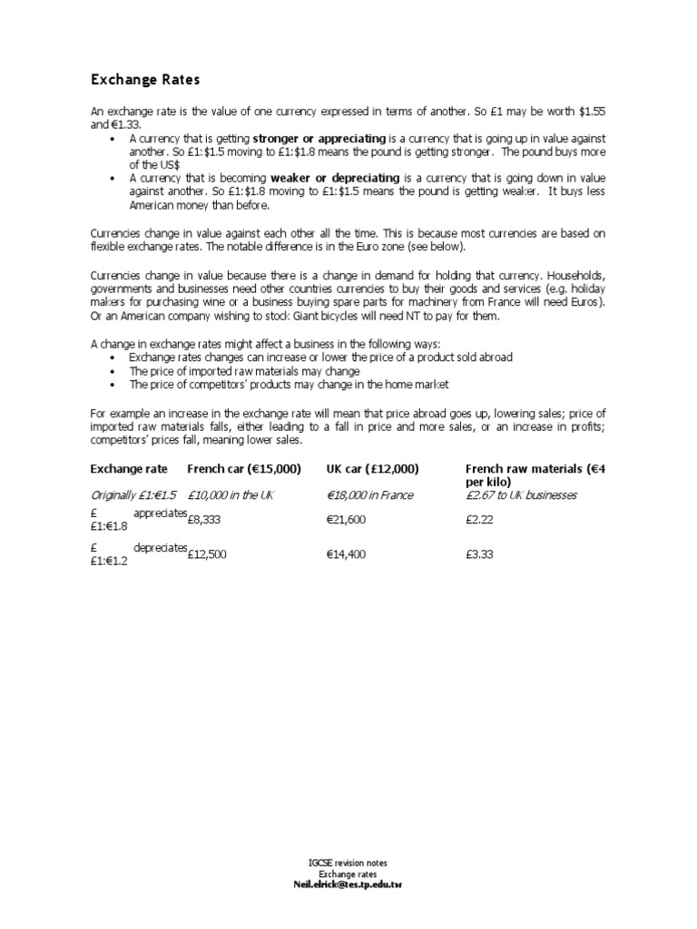 Rates Revision Notes | PDF