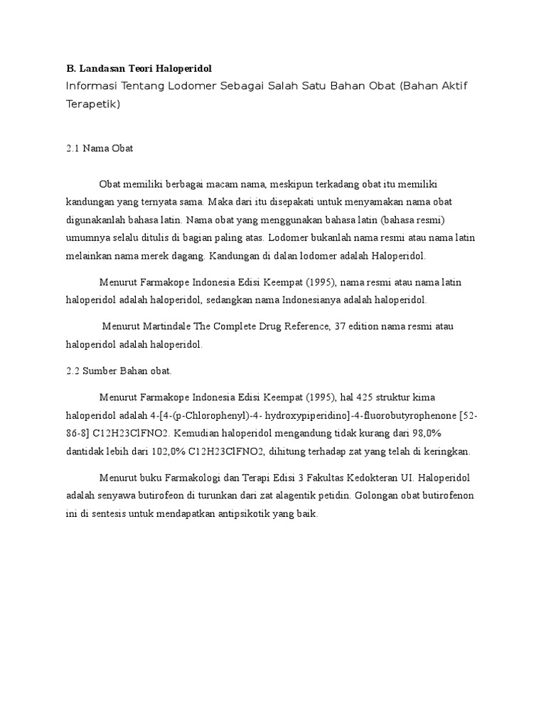 Lanjutan Haloperidol | PDF