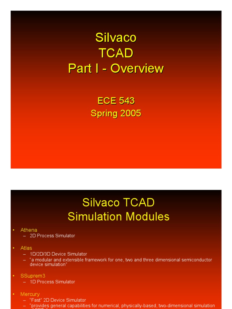 Silvaco TCAD Overview and Examples | PDF | Semiconductors | Silicon