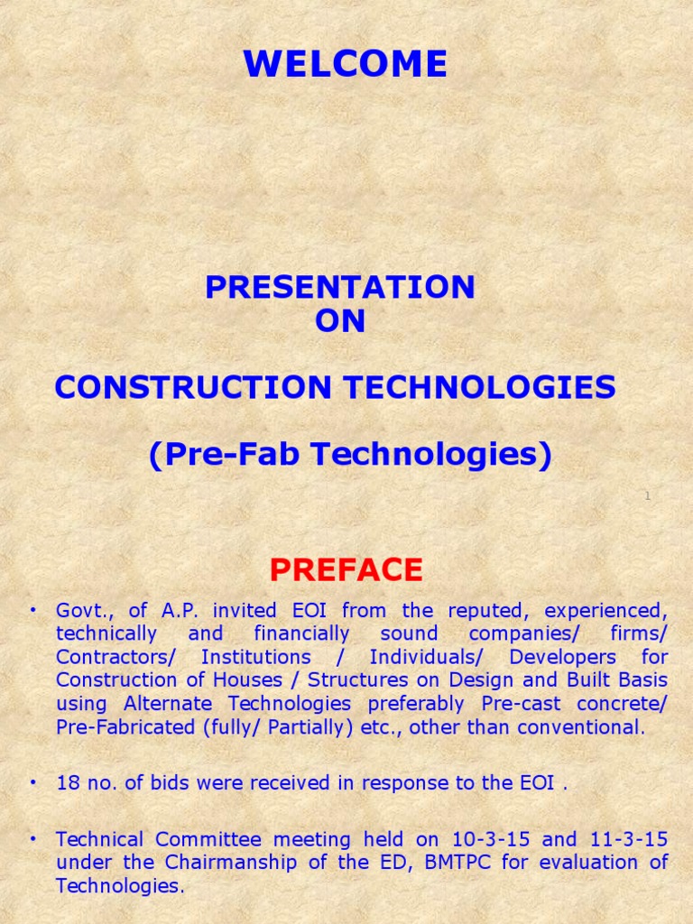 Pre-Fab Technology For Buildings | PDF | Wall | Precast Concrete