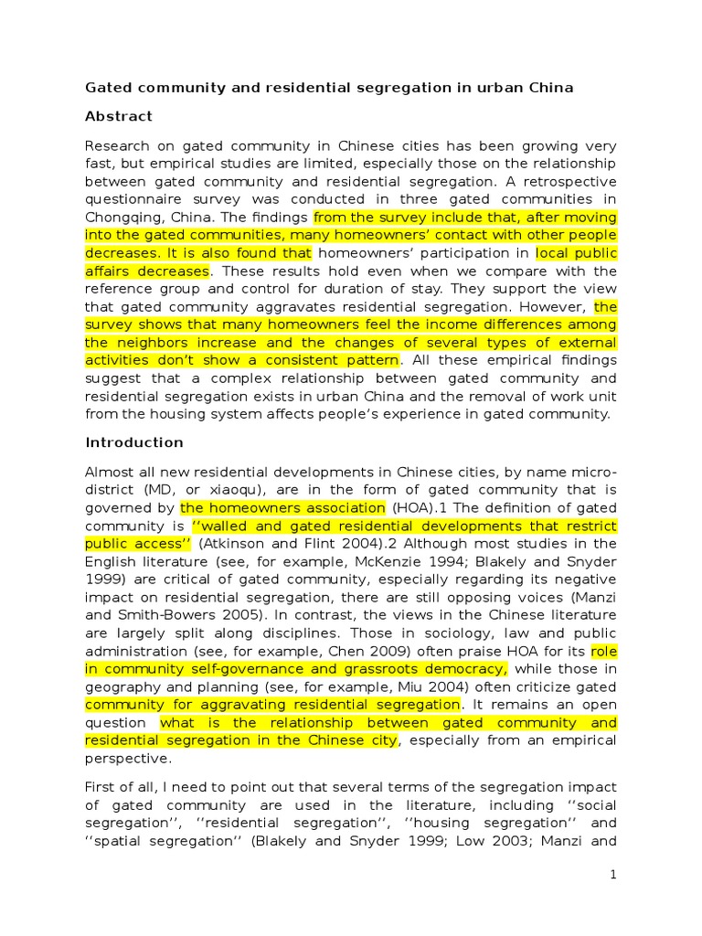 Gated Community - China | Download Free PDF | Survey Methodology ...