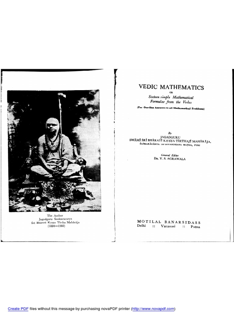 Vedic Mathematics Book | PDF