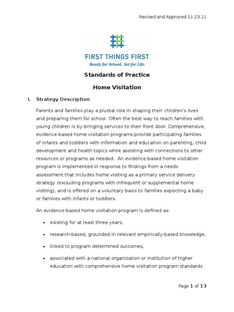 SOP Home Visit | PDF | Evidence Based Practice | Child Development