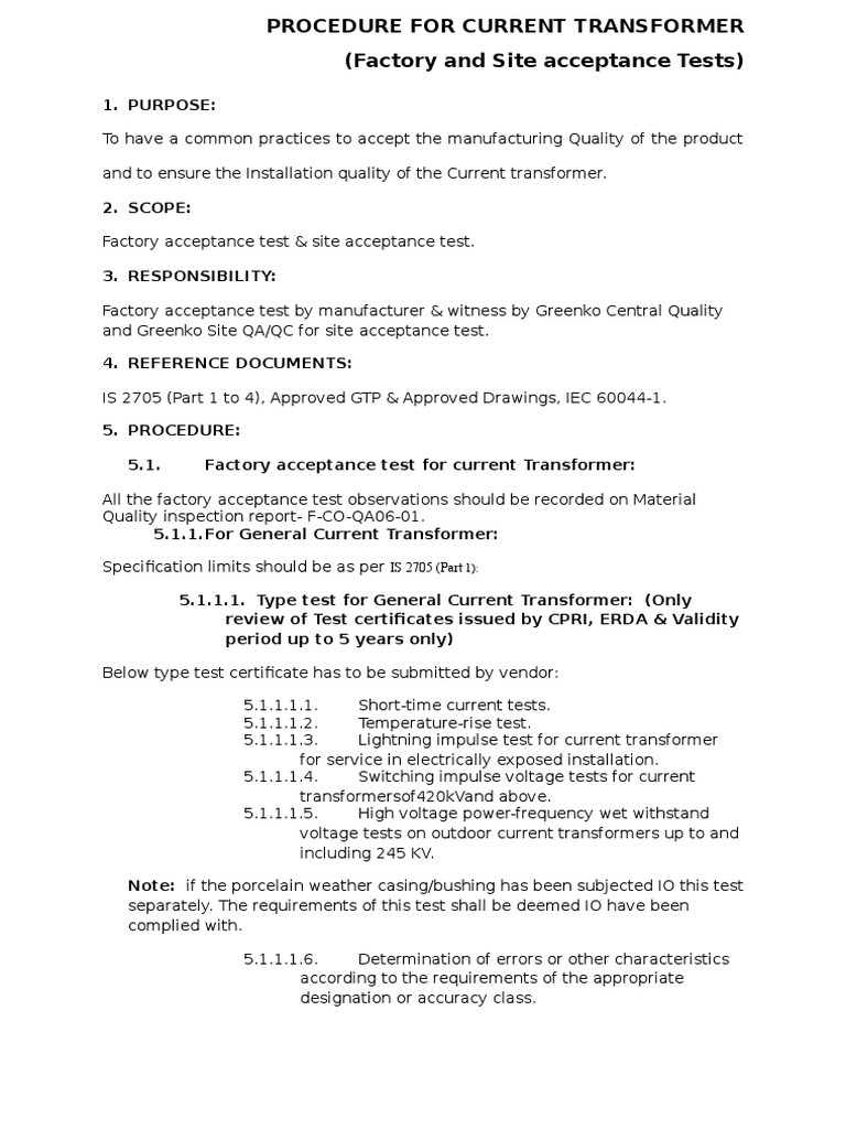 Testing of CT | PDF | Transformer | Insulator (Electricity)