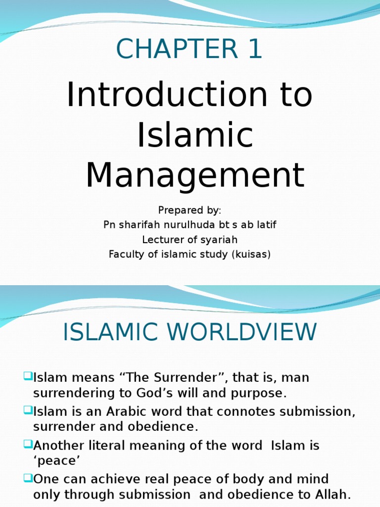 Introduction To Islamic Management | PDF | Tawhid | Good And Evil