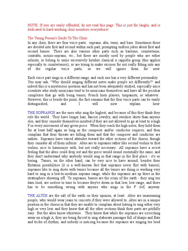 Choir Test | PDF | Singing | Human Throat