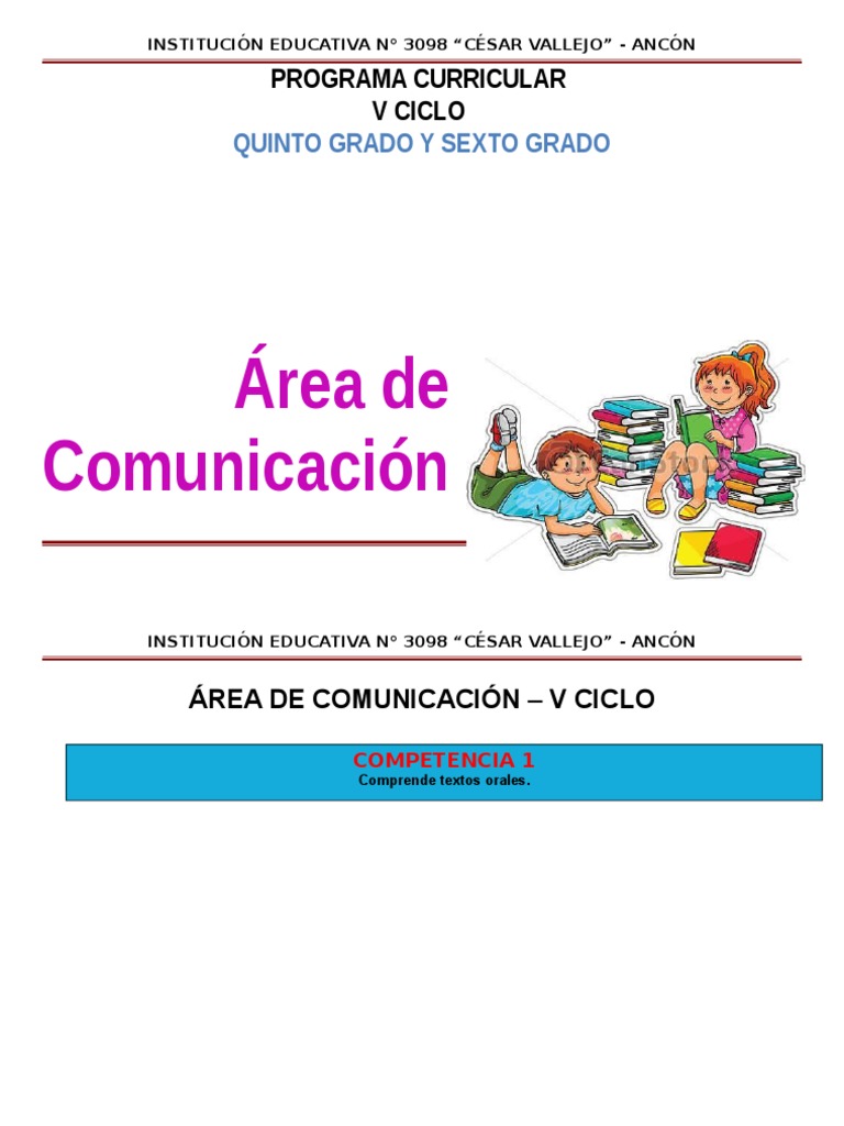 área Comunicacion V Ciclo Pdf Información Certeza