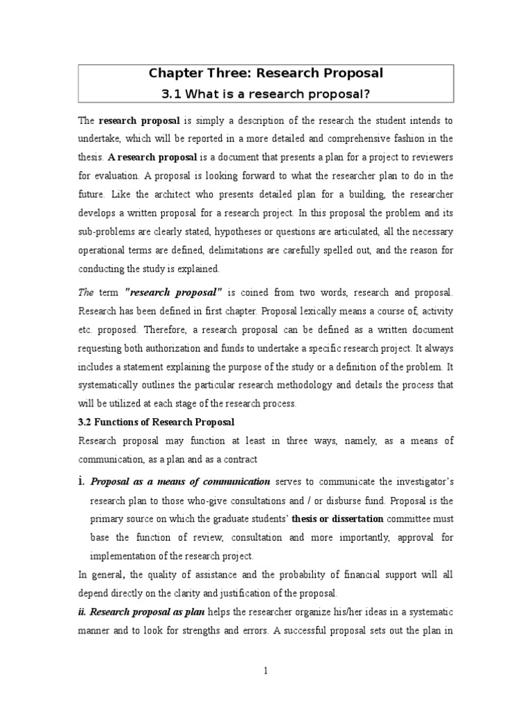 Chapter Three: Research Proposal | PDF | Citation | Abstract (Summary)