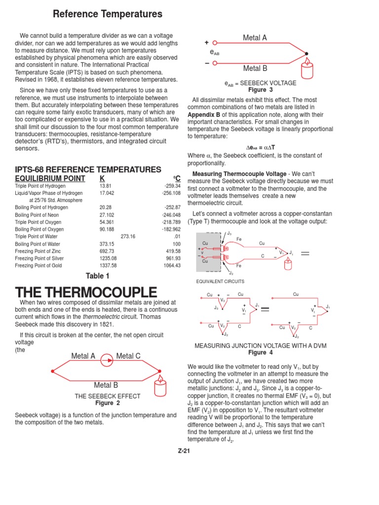 Thermocouple Temperature Measurement Methods | PDF