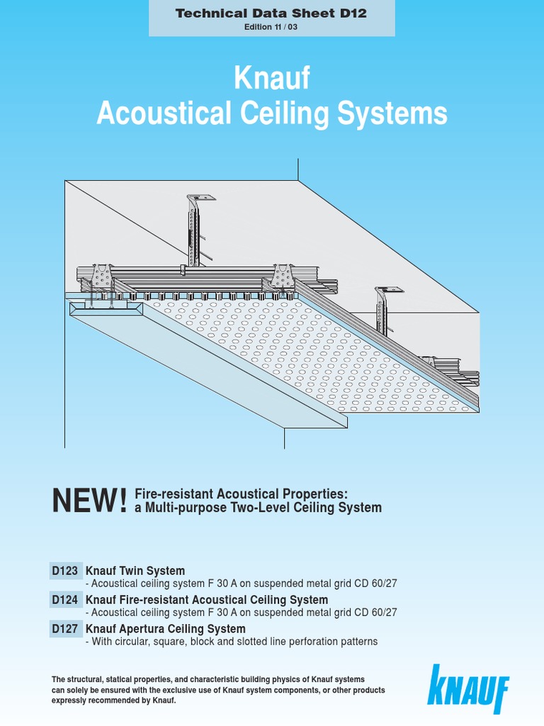 Knauf Acoustical Ceiling Systems Guide | PDF