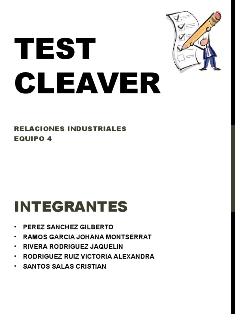Test Cleaver | PDF | Comportamiento | Teoría de apego