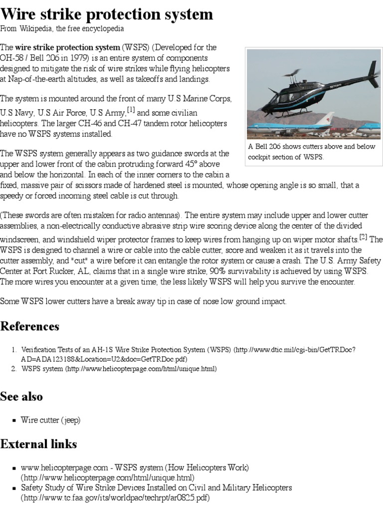 Wire Strike Protection System (Helicopter) | PDF | Helicopter ...