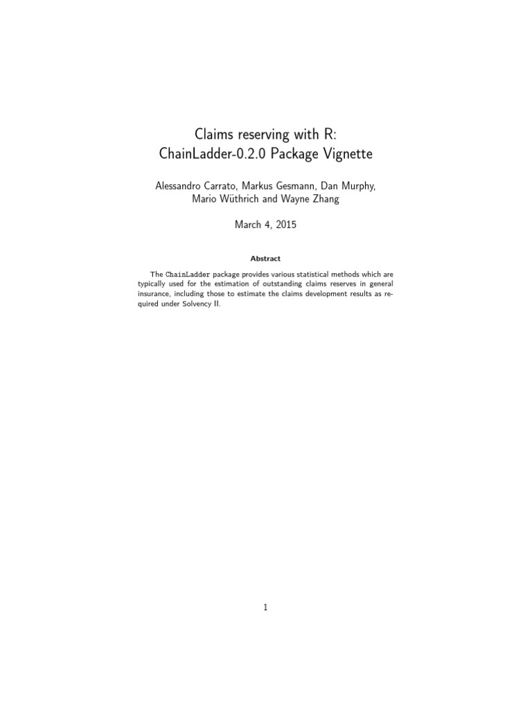 Claims Reserving With R | PDF | Comma Separated Values | Ordinary Least ...