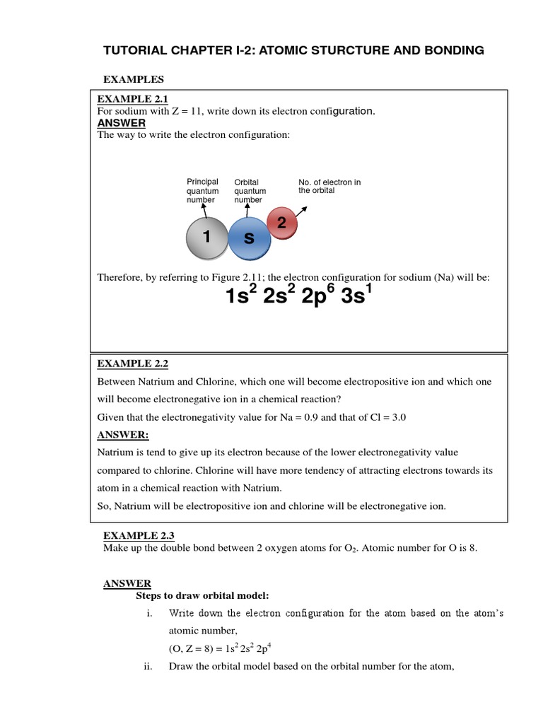 TUTORIAL I-2 Atomic Structure and Bonding PDF | PDF | Chemical Bond | Ion