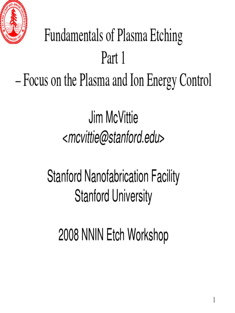 Fundamentals Part 1 Etch | PDF | Plasma (Physics) | Ion