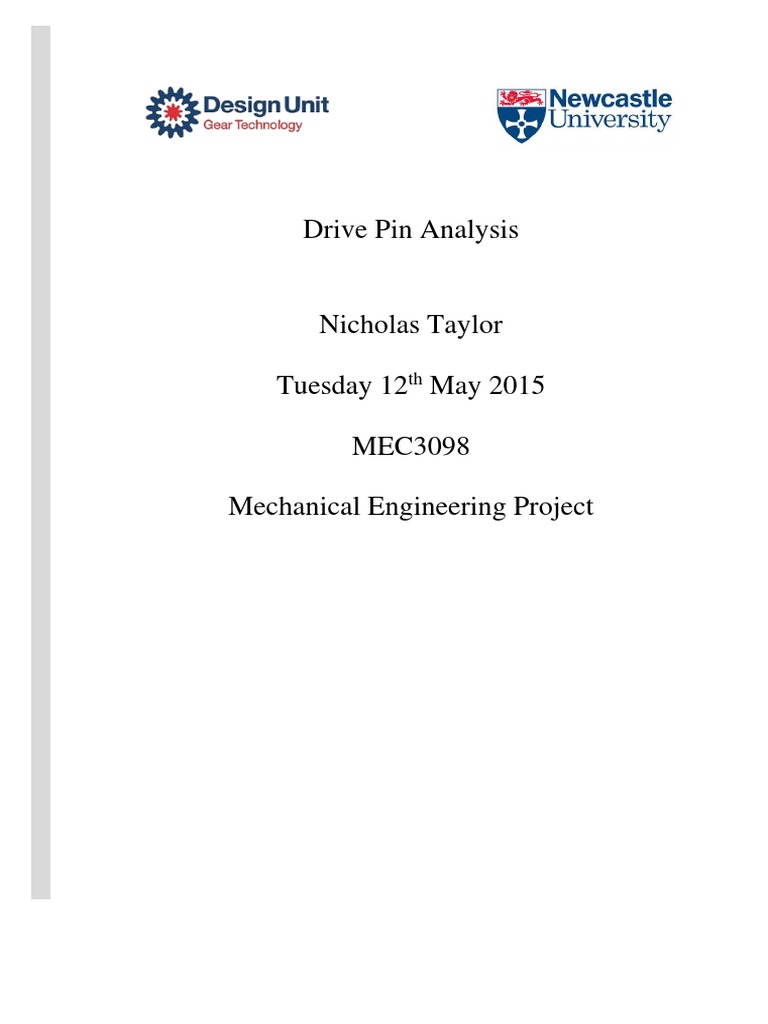 Drive Pin Analysis | PDF | Engineering Tolerance | Strength Of Materials