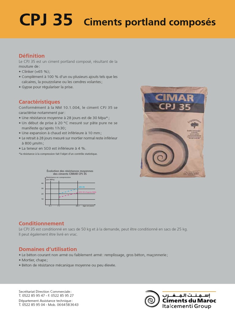Fiche Ciment Maroc PDF | PDF | Béton | Ciment