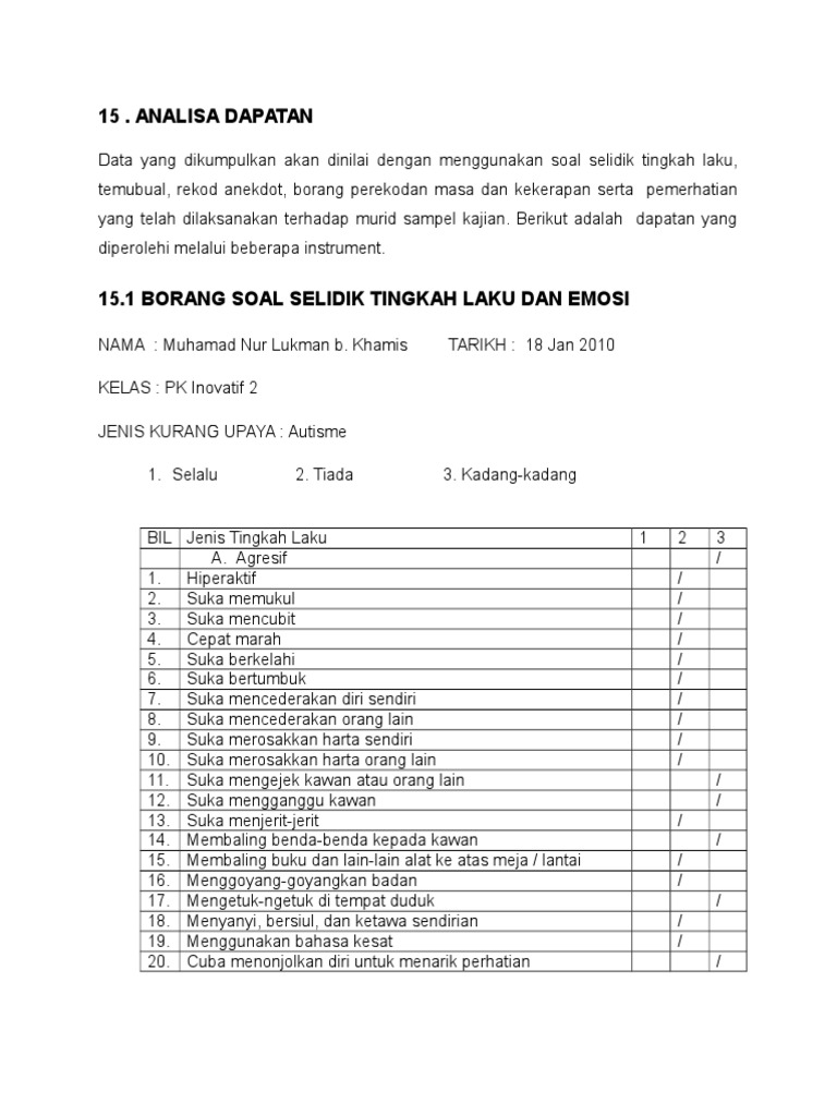 Analisa Dapatan | PDF | Karier & Perkembangan