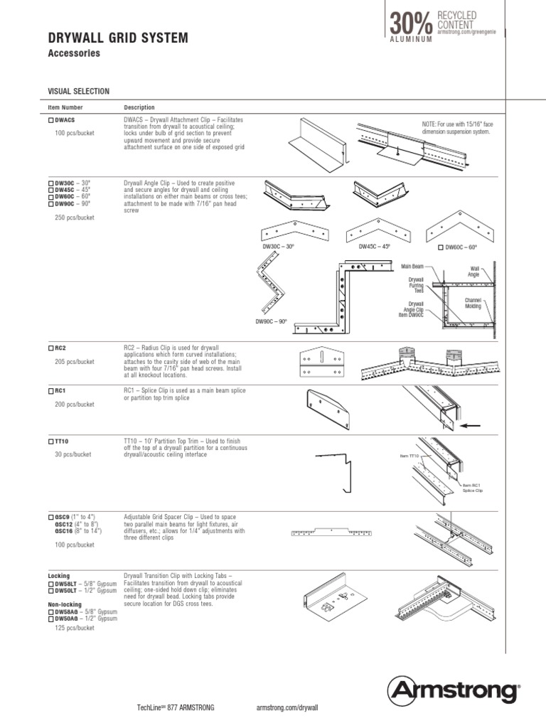 Dry Wall Grid Material Data | PDF | Drywall | Ceiling