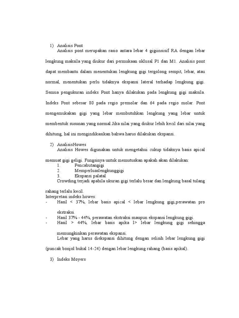 Analisis Howes, Pont, Moyers | PDF