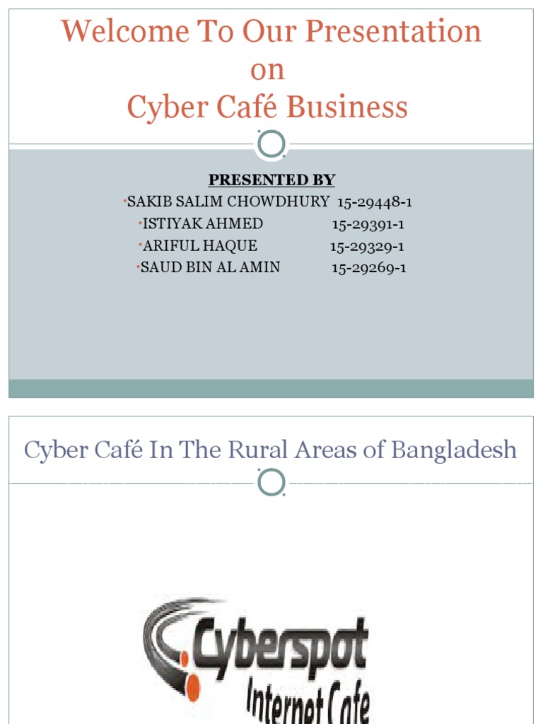 Presentation of Cyber Cafe | PDF | Strategic Management | Advertising