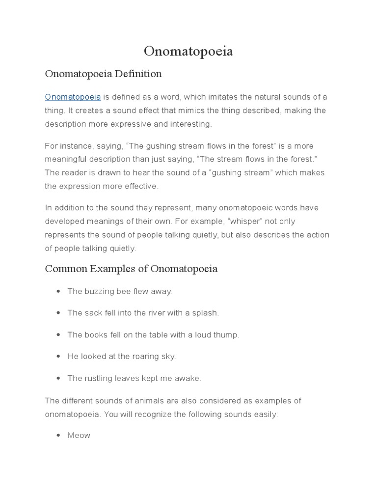 Onomatopoeia | PDF | Semantics | Poetic Devices