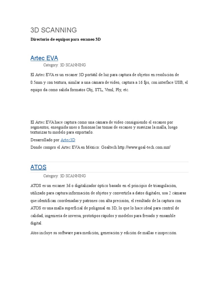 3d Scanning | PDF | Escáner de imagen | Software